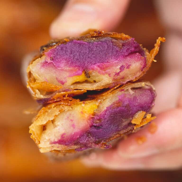 Ube Turon (Banana Lumpia with Ube Halaya)