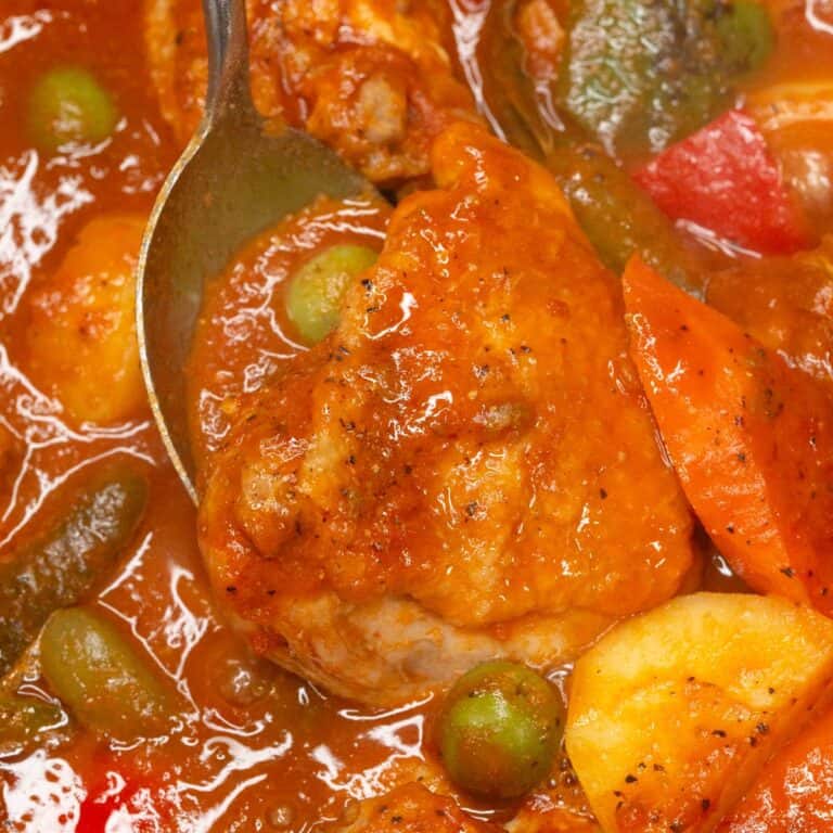 Chicken Caldereta Recipe (Filipino Chicken Stew)