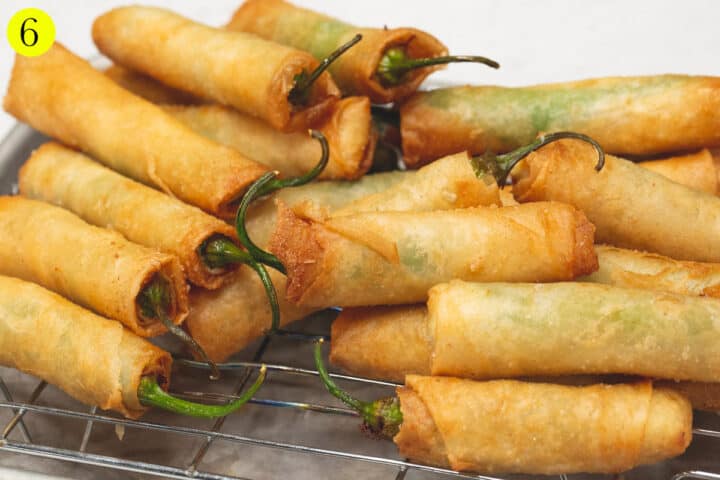 Dynamite Lumpia with Cheese (Filipino Chili Spring Rolls)