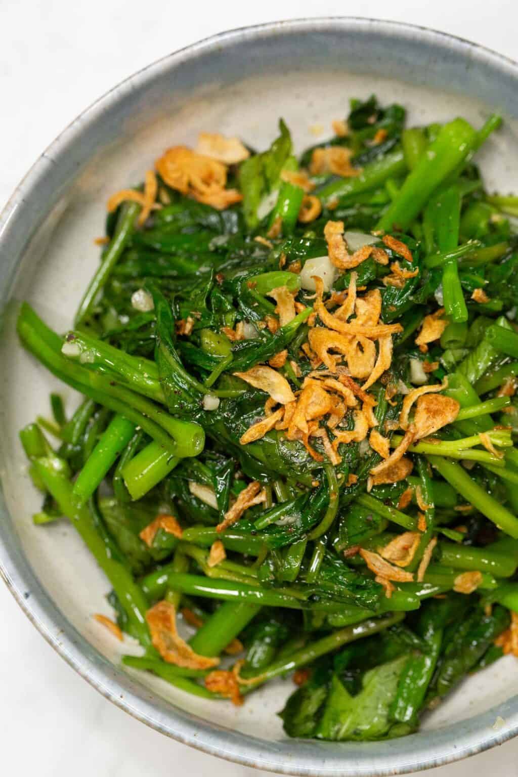Stir-Fried Kangkong with Garlic
