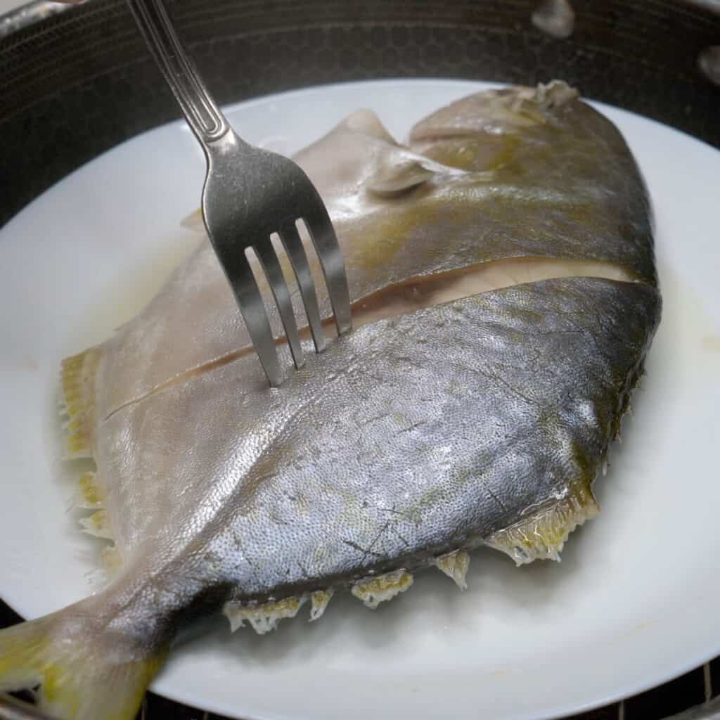 Steamed Pompano Fish with Ginger Scallion Sauce