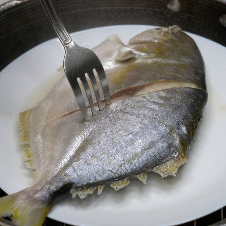 Steamed Pompano Fish with Ginger Scallion Sauce